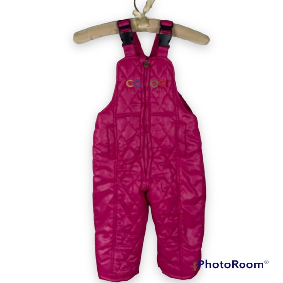 COOGI | Jackets & Coats | Coogi Hot Pink Girls Snow Suit Bib Overalls ...